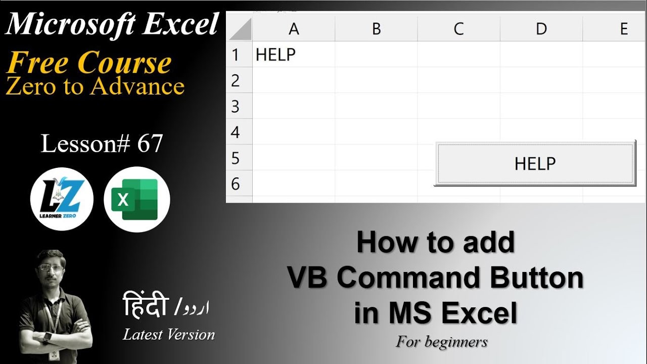 67. How to add VB Command Button in Microsoft Excel | For beginners ...