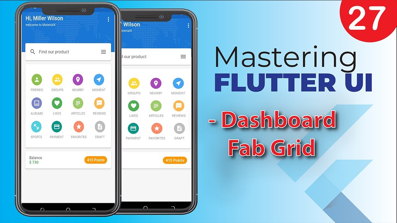 27. Mastering Fluter UI - Dashboard - Fab Grid - YouTube
