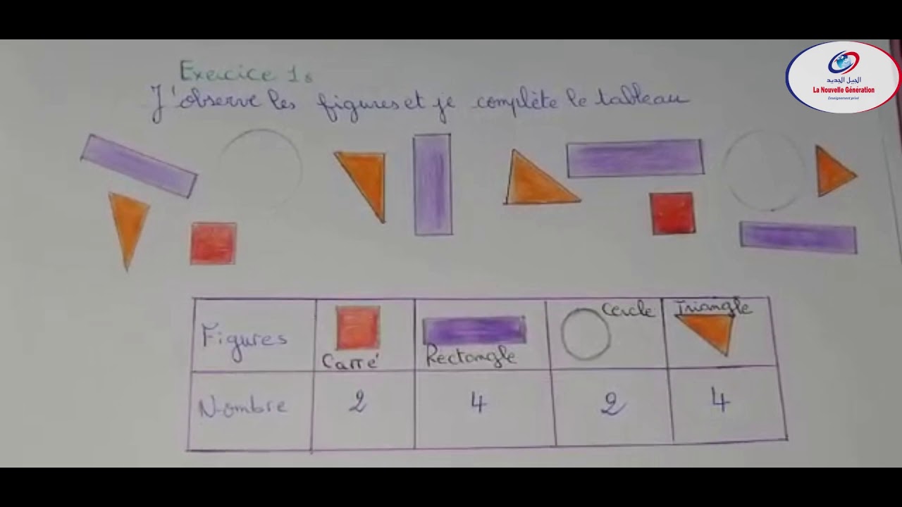 Organisation et présentation des données dans un tableau CE1 - YouTube