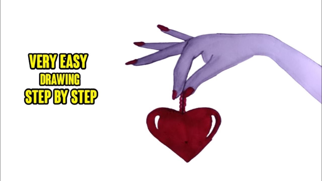 How to draw a Young woman hand removing a heart || MiniArt By Onnika ...