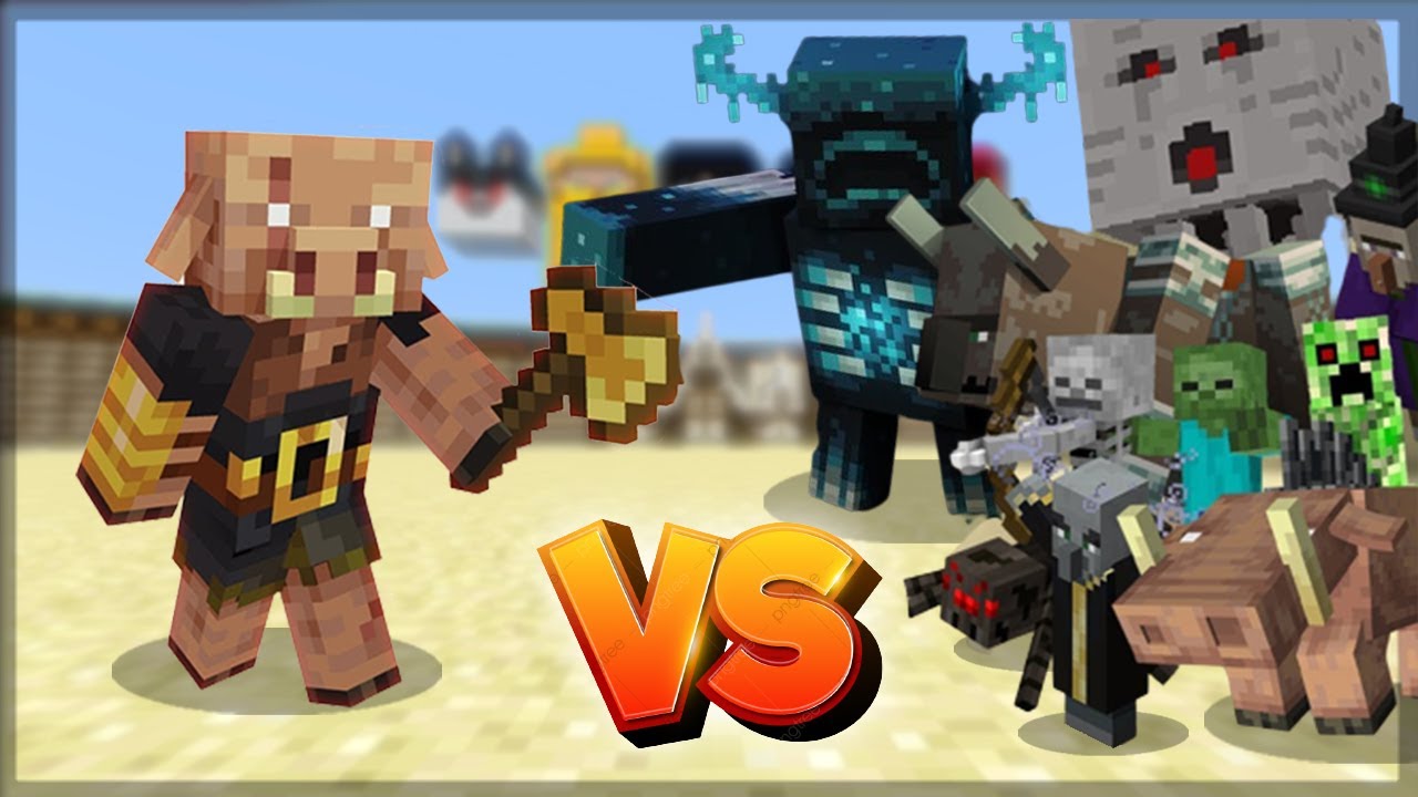 Minecraft: PIGLIN BRUTE VS MINECRAFT MOBS ! - BATALHA DE MOBS - YouTube