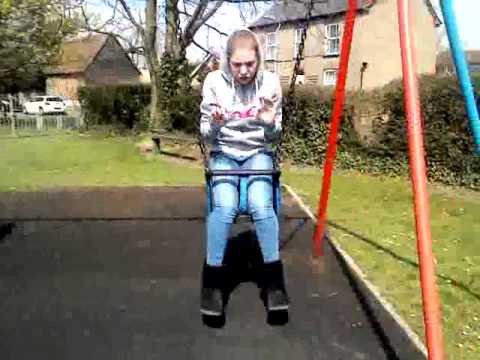 girl gets stuck on baby swing - YouTube