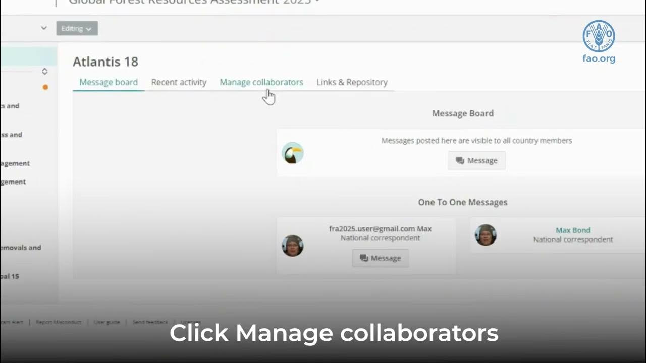 The FRA platform user tutorial - How to add a collaborator - YouTube