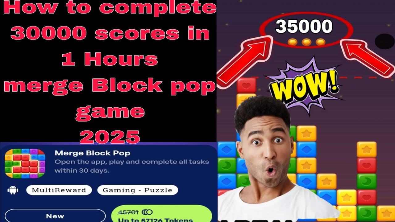 How to Reach a 30000 score merge Block pop game 2025 - YouTube