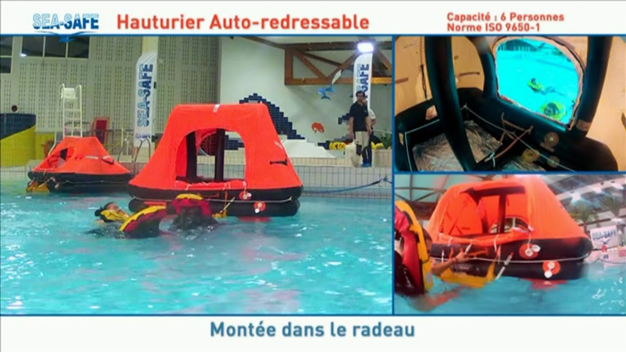 Liferaft on test - SeaSafe Self-Righting Liferaft - YouTube