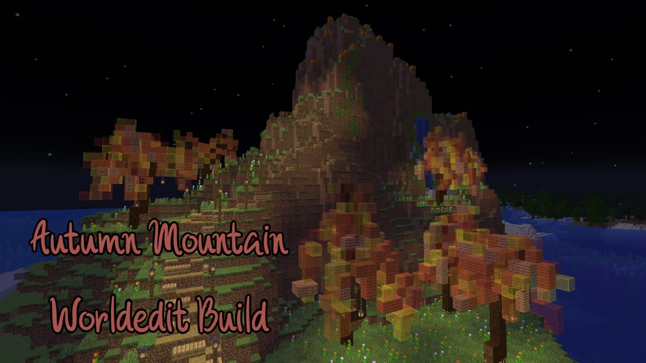 Autumn Mountain / Minecraft Worldedit Speedbuild - YouTube