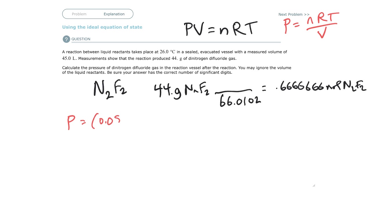 Aleks Using the ideal equation of state - YouTube