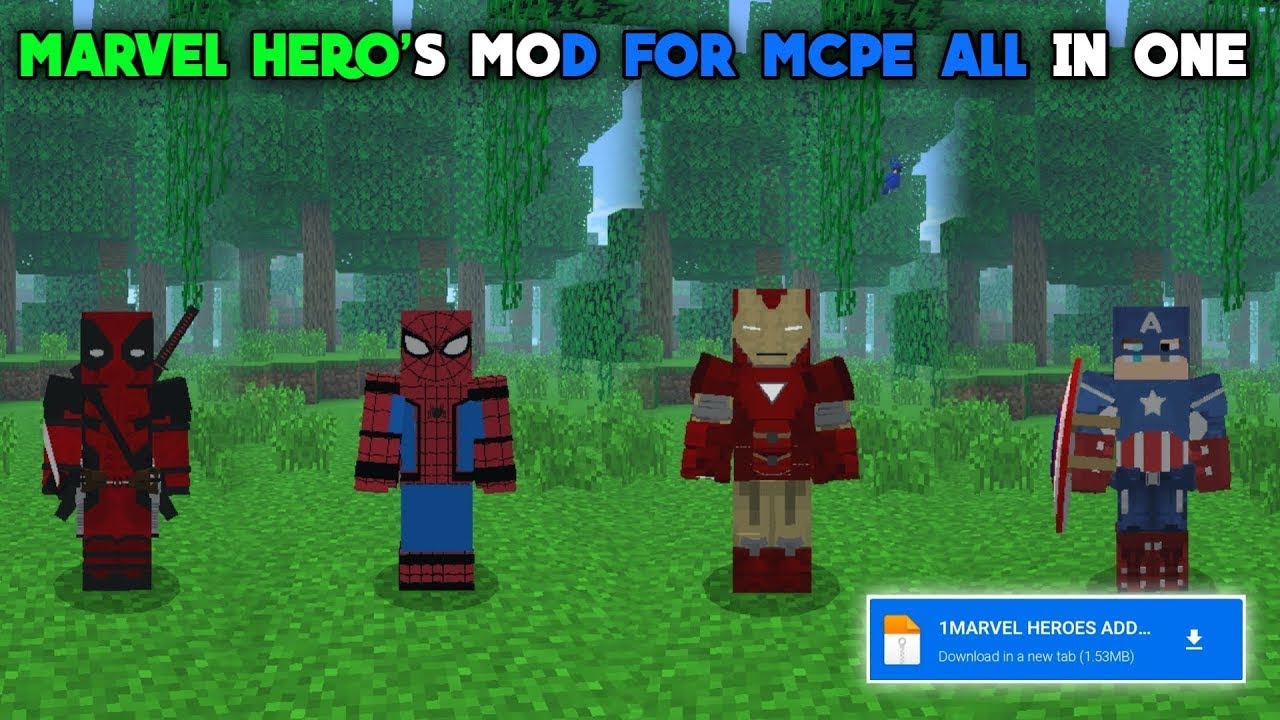 BEST MARVEL HERO' S MOD FOR MINECRAFT POCKET EDITION ALL IN ONE HERO' S ...