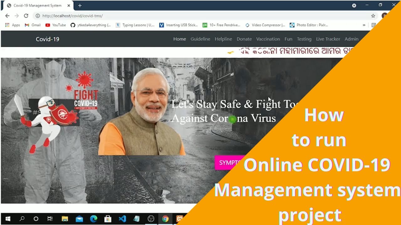 How to Run Online COVID-19 Management System project - YouTube