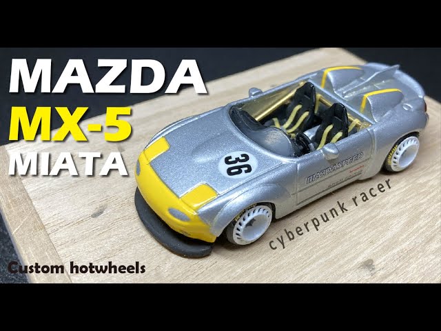 Custom hotwheels Mazda MX 5 Miata cyberpunk racer