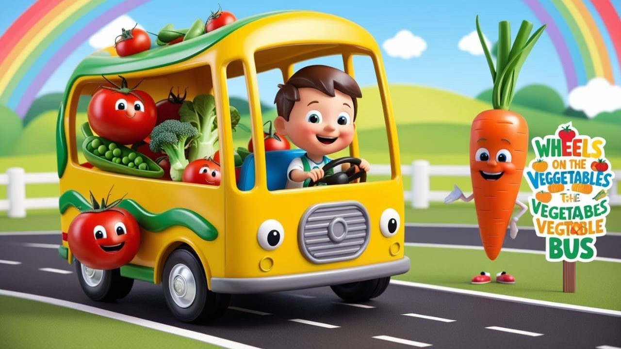 Wheels on the vegetable bus"🎶 The Wheels on the Vegetable Bus Song! Fun ...