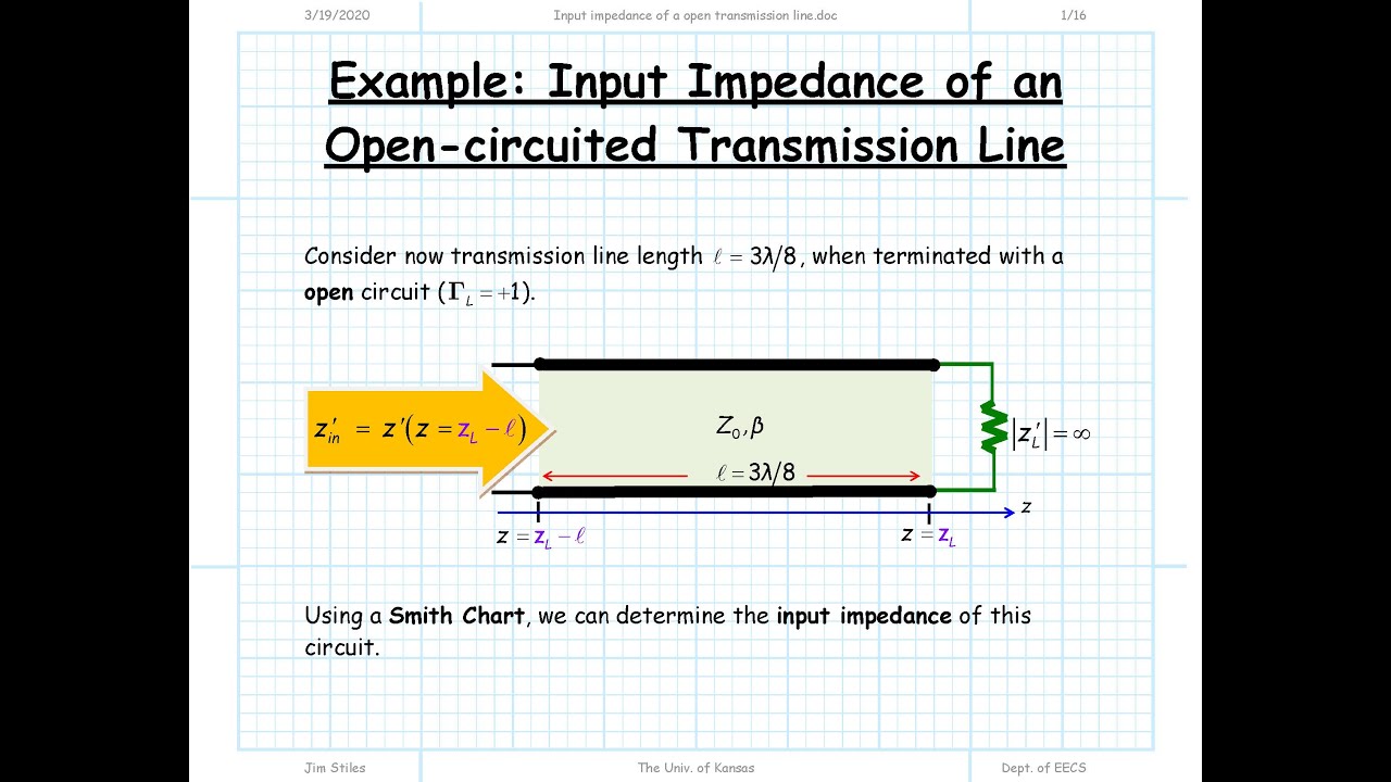 The Input Impedance of a Transmission Line Terminated in an Open ...