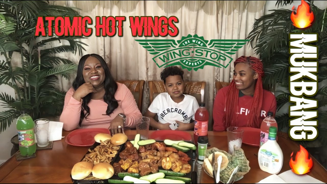 ATOMIC HOT WINGS | WINGSTOP | MUKBANG W// Granddaughter and Grandson🔥 ...