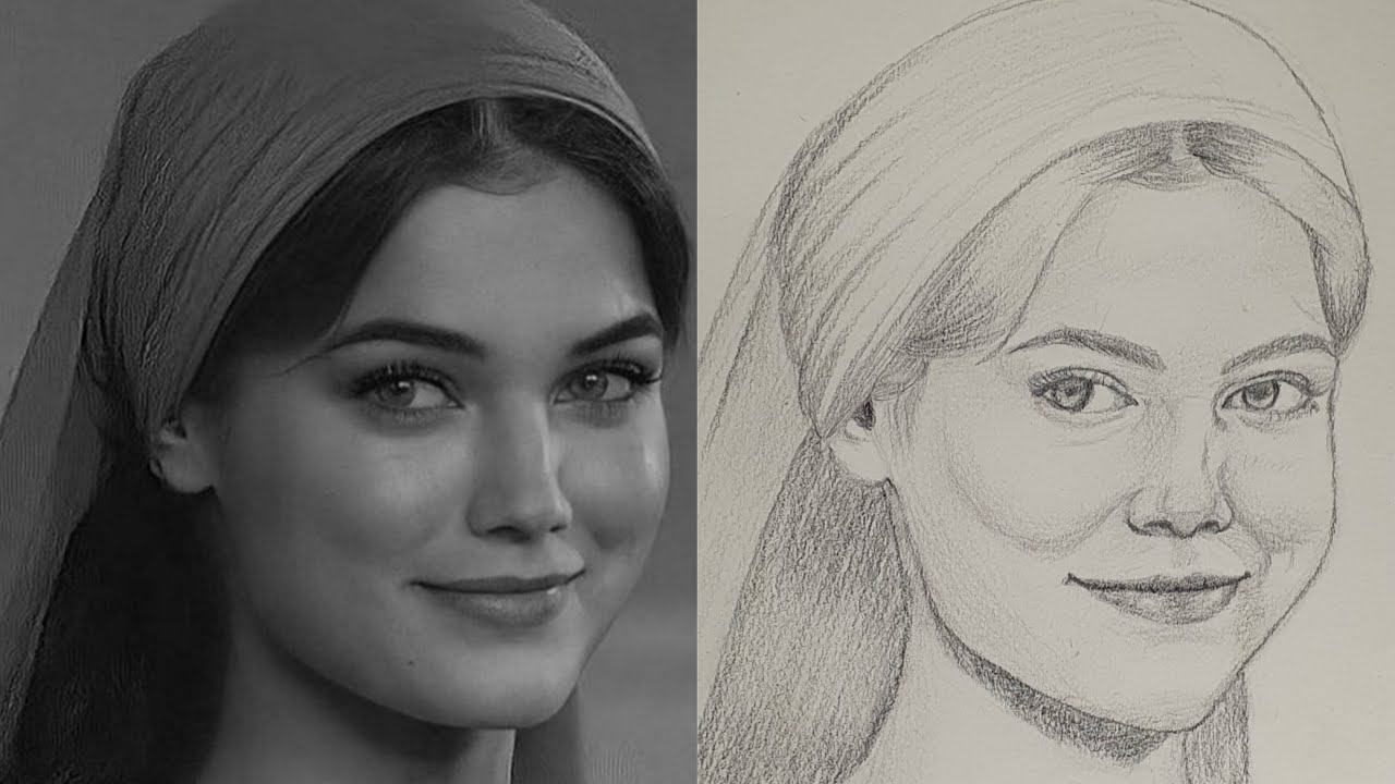 how to draw a Face #pınardeniz - Portrait Drawing Tutorial - YouTube