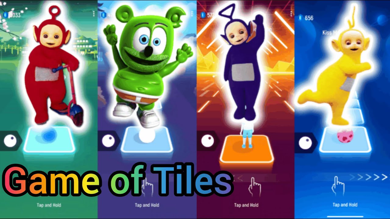 TINKY WINKY vs GUMMY BEAR😃Tiles Hop😃 #tileshop #gaming #tinkywinky # ...