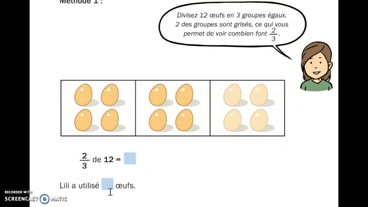 Fraction d'un nombre entier - YouTube