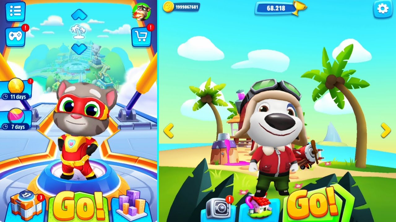 Talking Tom Hero Dash vs Talking Hank Blast Park {} Talking Tom vs ...