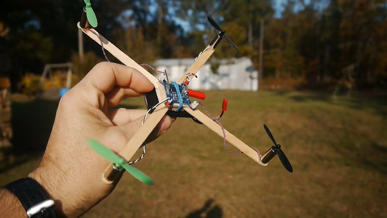 Popsicle stick drone - YouTube