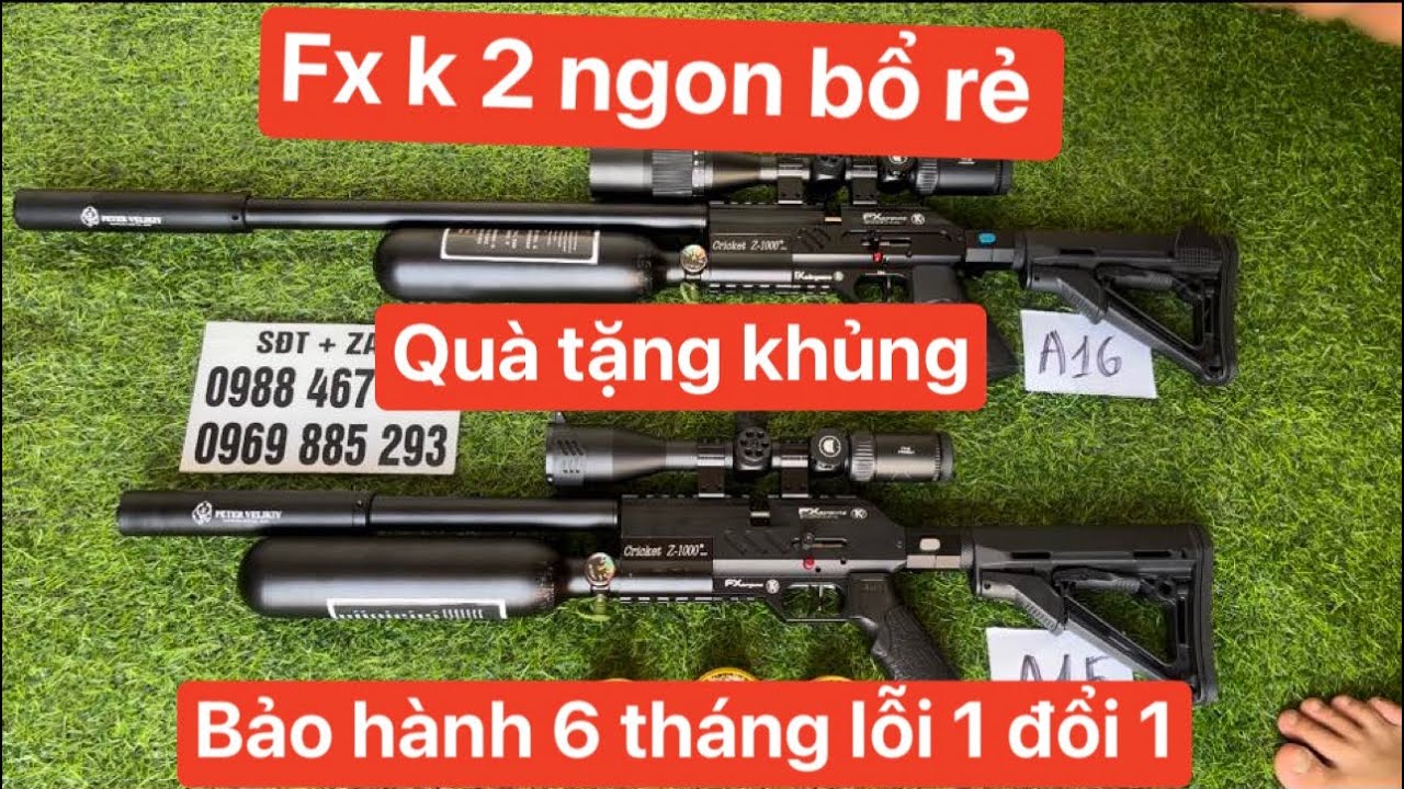 2 mẫu PCP FX Q K2 mini/FX K2 tầm trung bem mồi siêu chất lượng giá rẻ/TẶNG BƠM+đạn bảo hành 6 ...