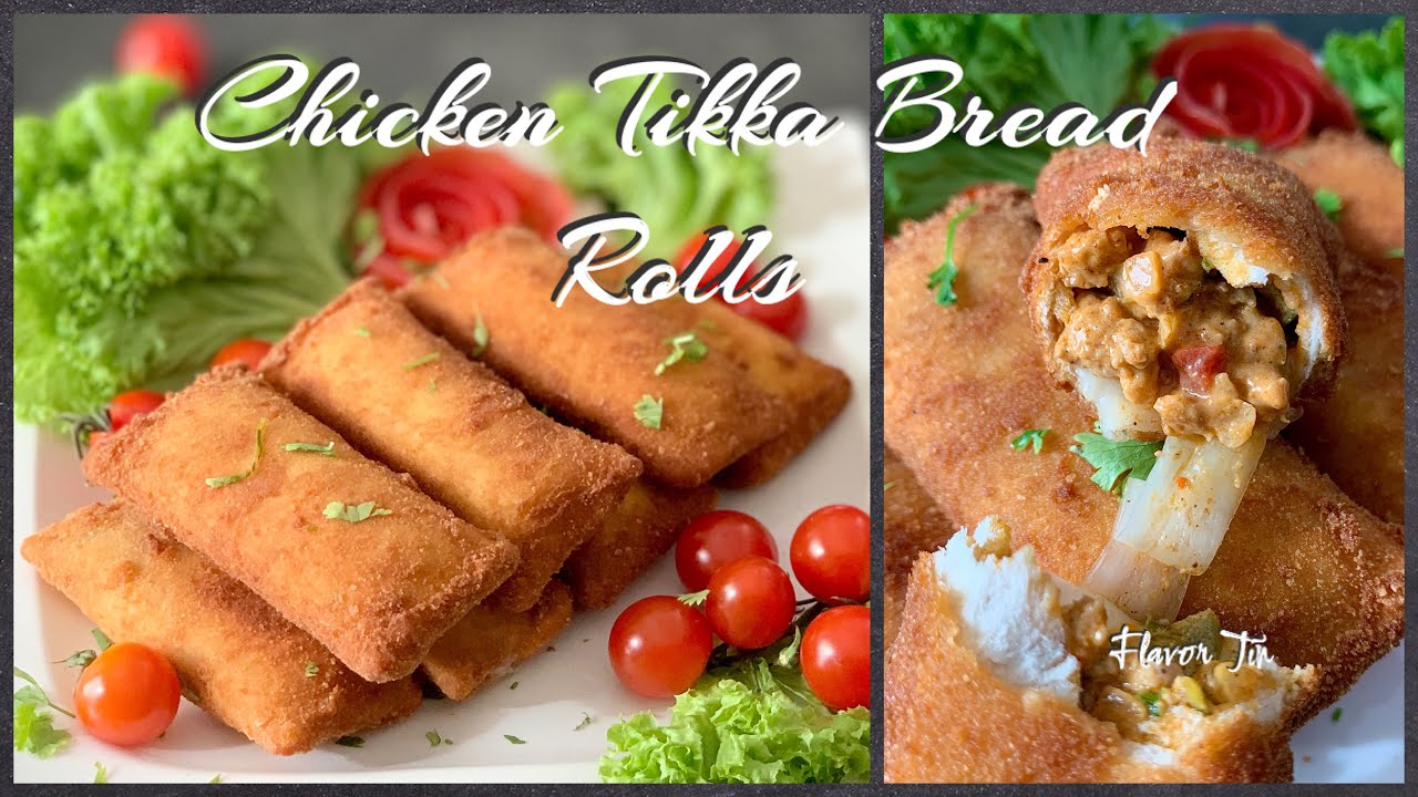 Chicken Tikka Bread Rolls Recipe | How to make bread rolls without ...