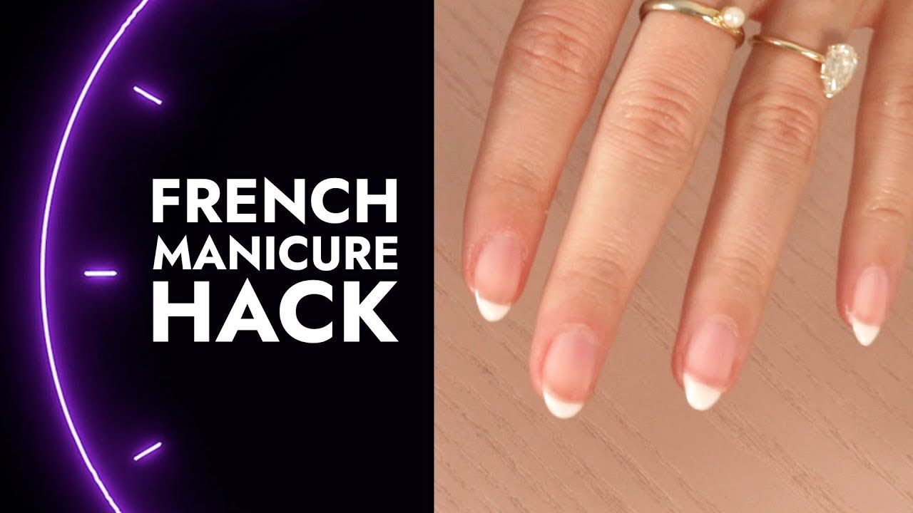 How to do super easy french tip nails | In 5 minutes - YouTube