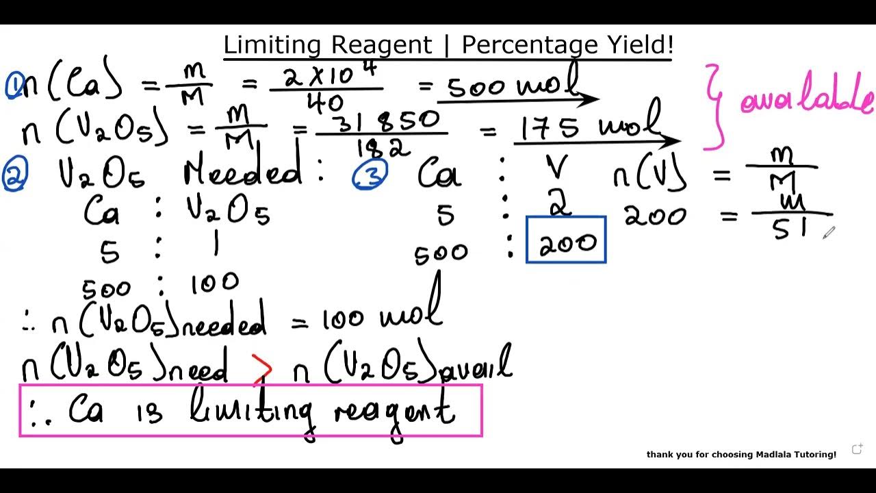Limiting Reagent | Percentage Yield | Grade 11 I - YouTube