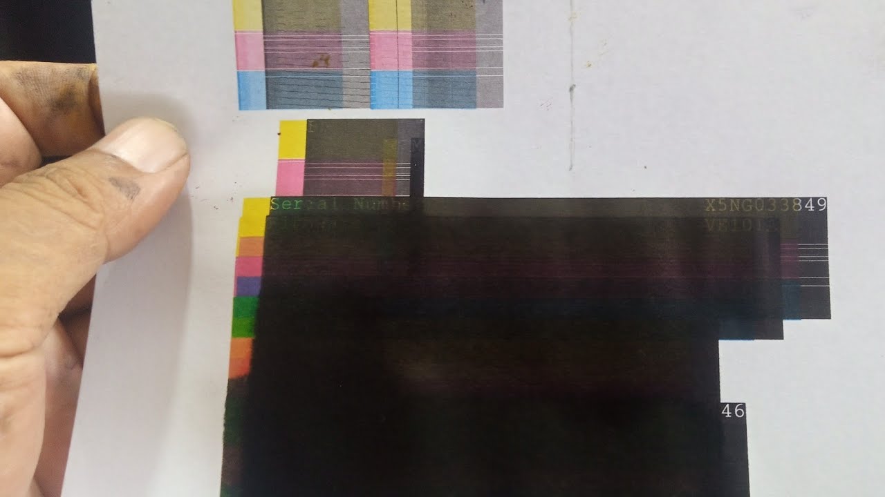 Hasil Cetak Printer Epson Ngeblok Warna Warni Bergaris - YouTube