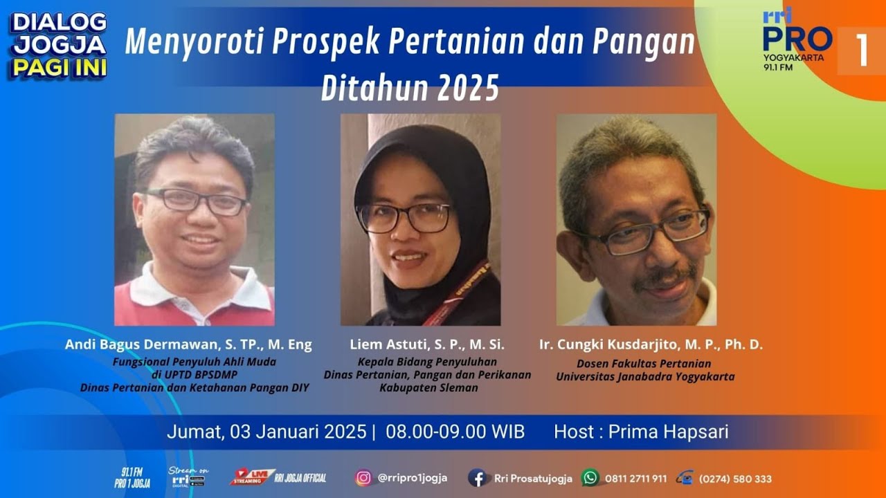 Dialog Jogja Pagi "Menyoroti Prospek Pertanian dan Pangan Tahun 2025 ...