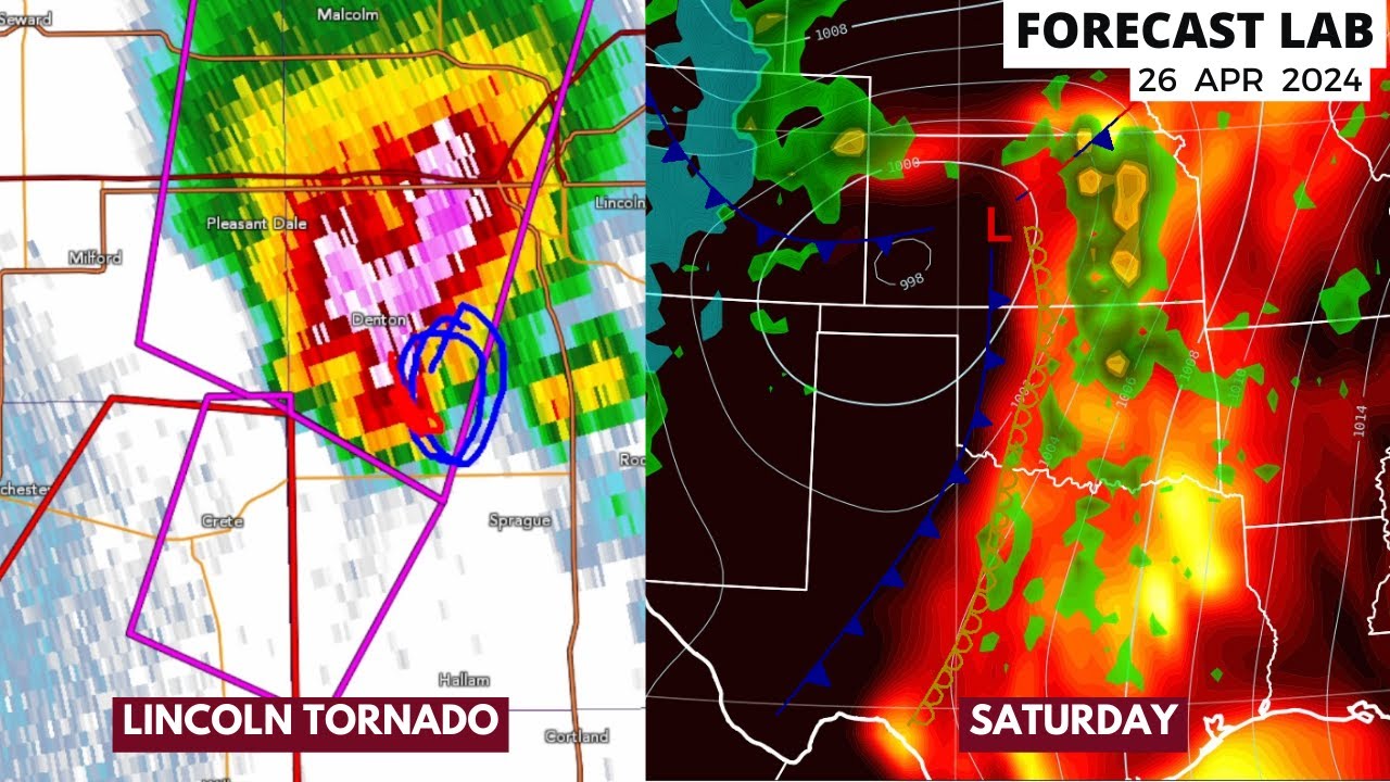 Fri 4/26/24 - Lincoln tornado radar | Saturday severe weather in detail ...