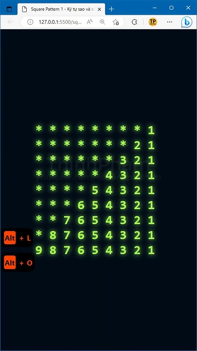 Html Css Js Square Pattern Characters And Integers Thinhpham Shorts Youtube