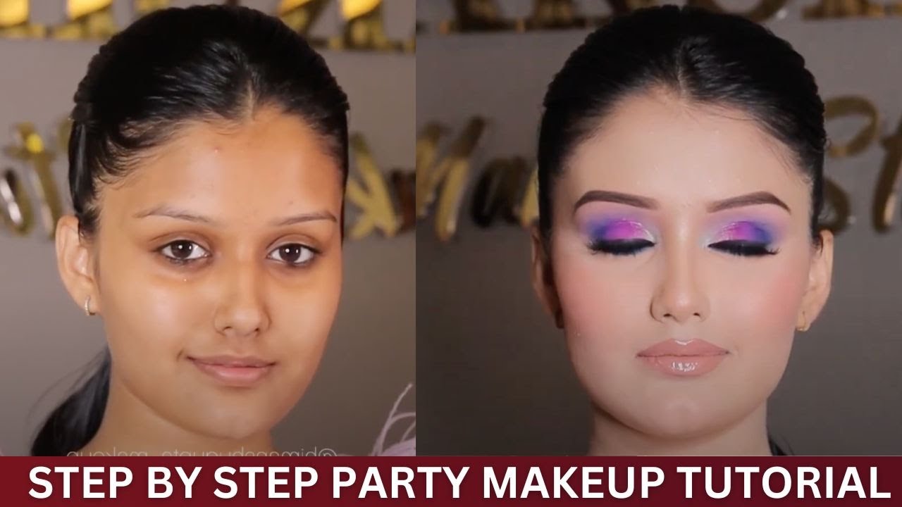 Step by step Party Makeup Tutorial | Colourful Eyemakeup | Products in ...