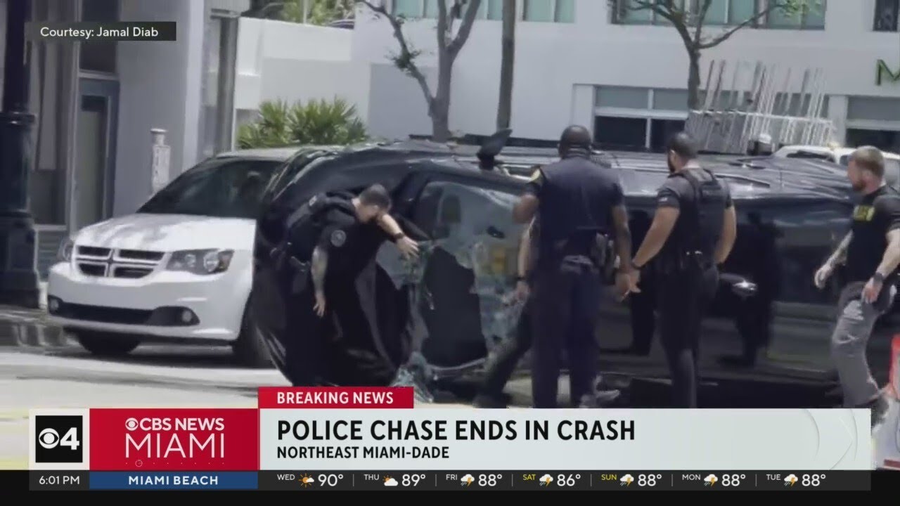 Police Chase Comes To End With Rollover Crash In Miami Youtube