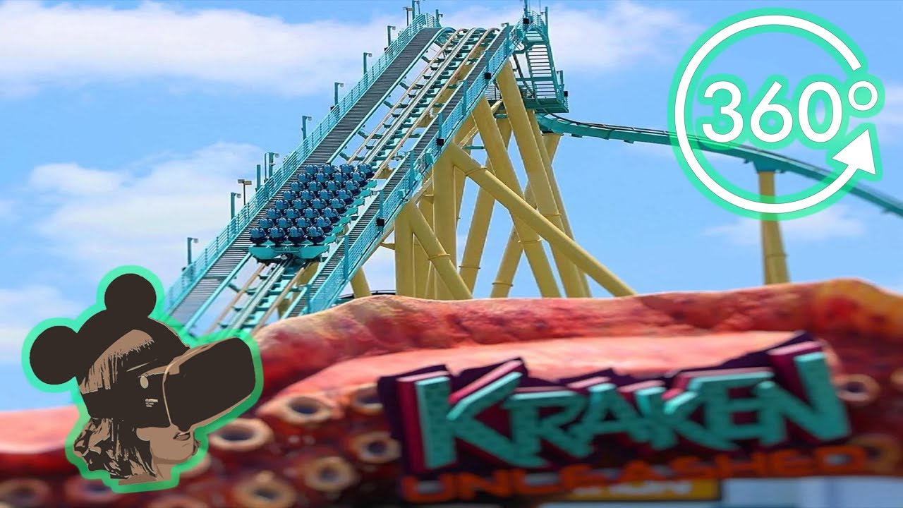 360º Ride on Kraken at SeaWorld Orlando - Front Row - YouTube