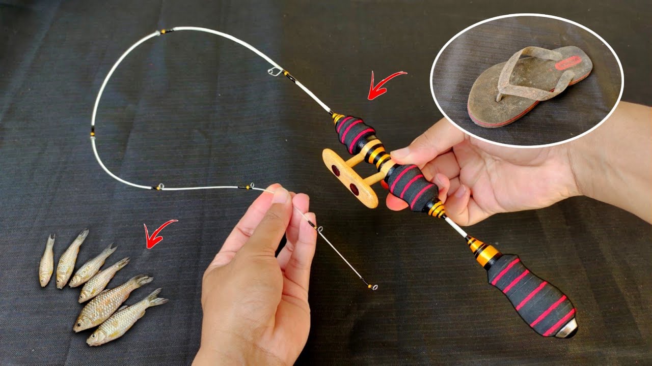 IDE LUAR BIASA ‼️ Membuat Joran pancing Unik Super Lentur Dari Sandal ...