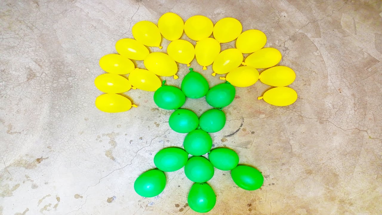 yellow tree make by water balloon #balloonvideos #babutoytoons - YouTube