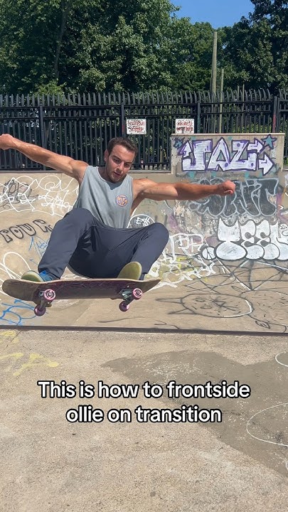 How to frontside ollie on a quarter pipe - YouTube