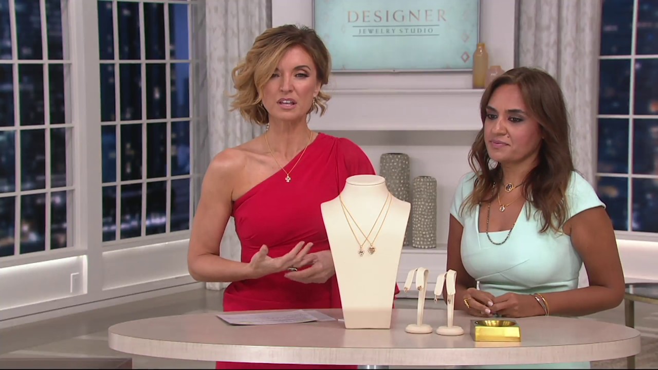 Shana Gulati 18K Clad Diamond Slice Pendant w/ 18" Chain on QVC - YouTube