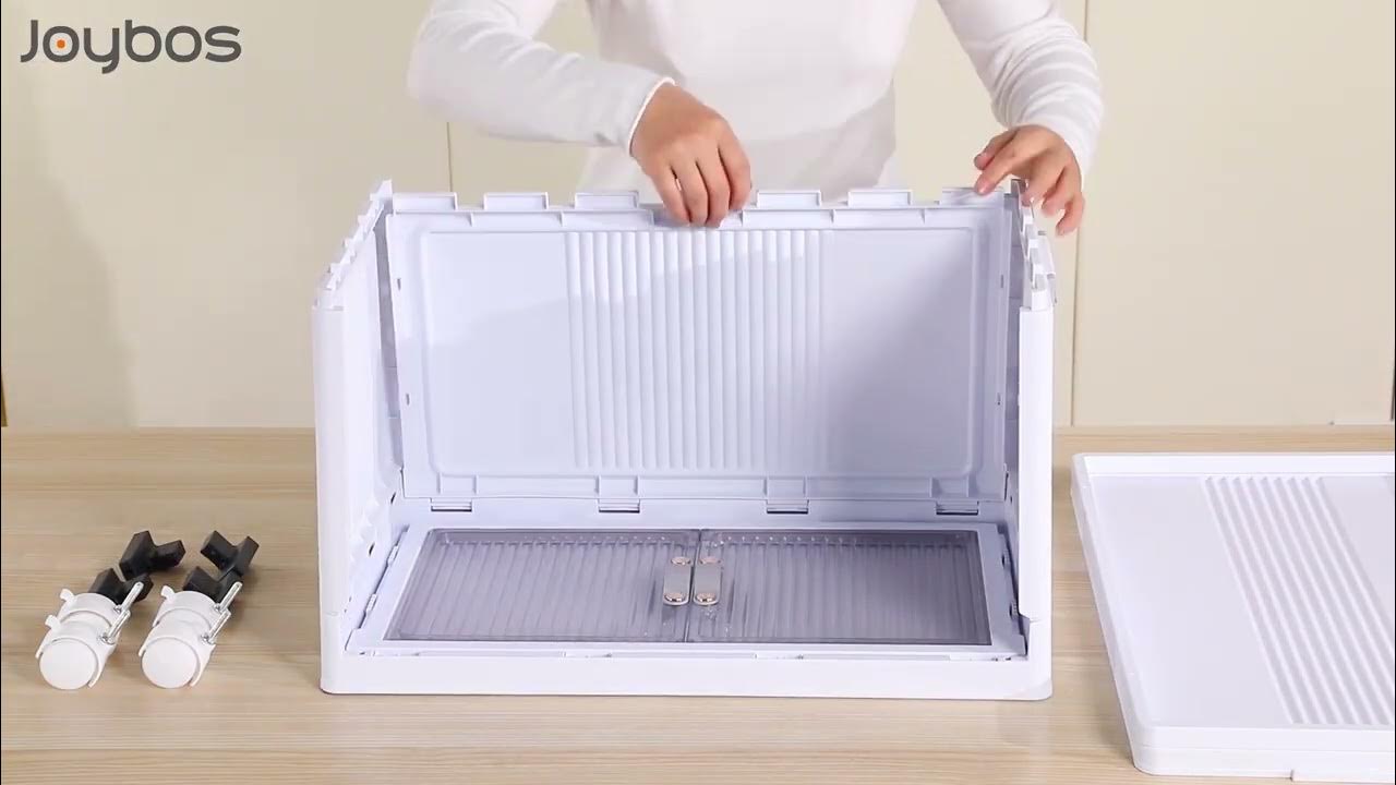 Joybos® Stackable Storage Bins with Lids and Doors - YouTube