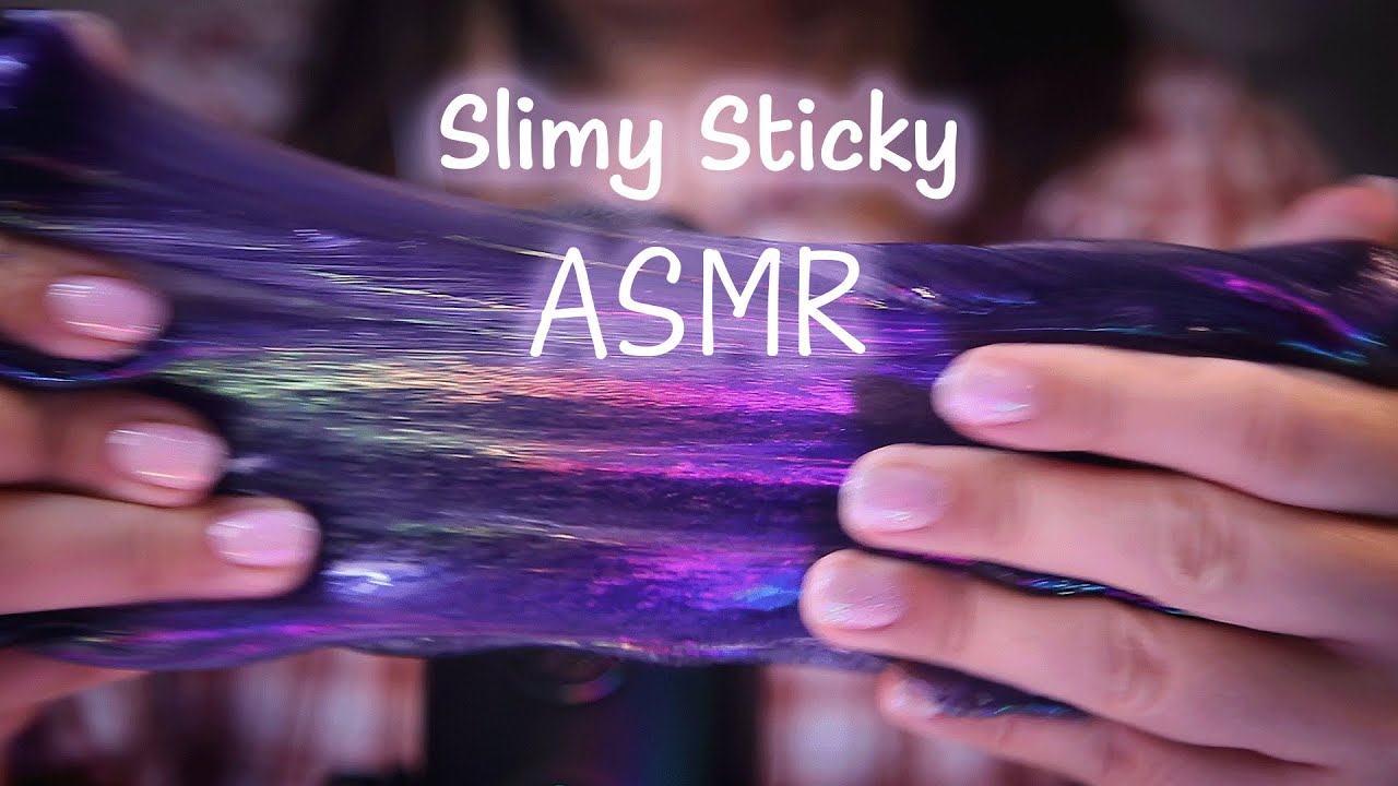ASMR sticky, slimy slime sounds 🤤 stirring jam and squishing stress ...