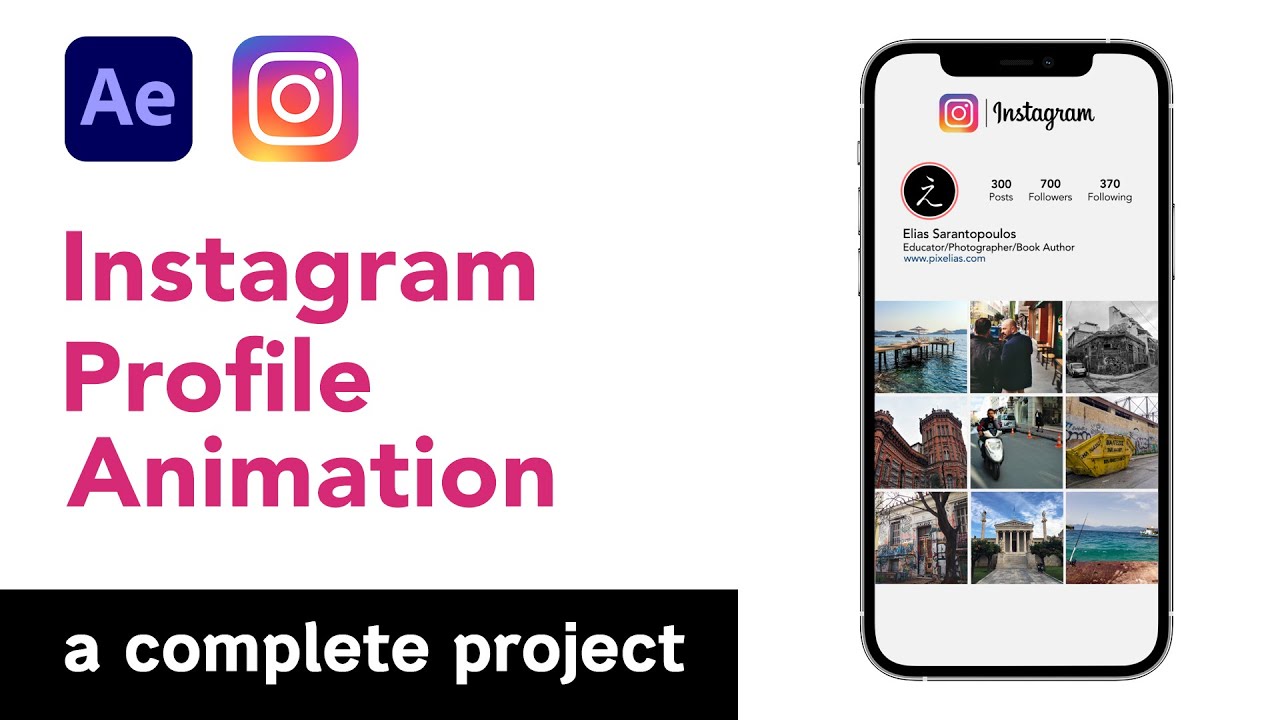 Instagram Profile Animation, After Effects Social Media Project - YouTube