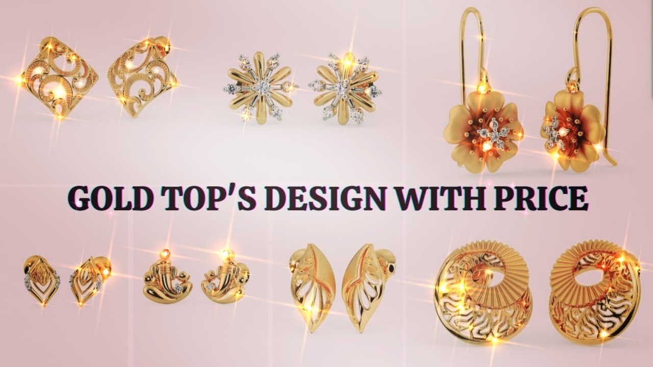 Latest Gold Top's Design With Price || Gold Studs Designs 2022 ||Trendy ...