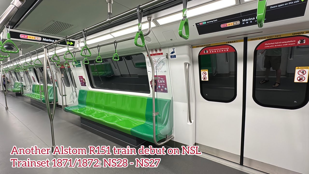 (Another new set NSL!) Alstom R151 trainset 1871/1872: NS28 MSP - NS27 ...