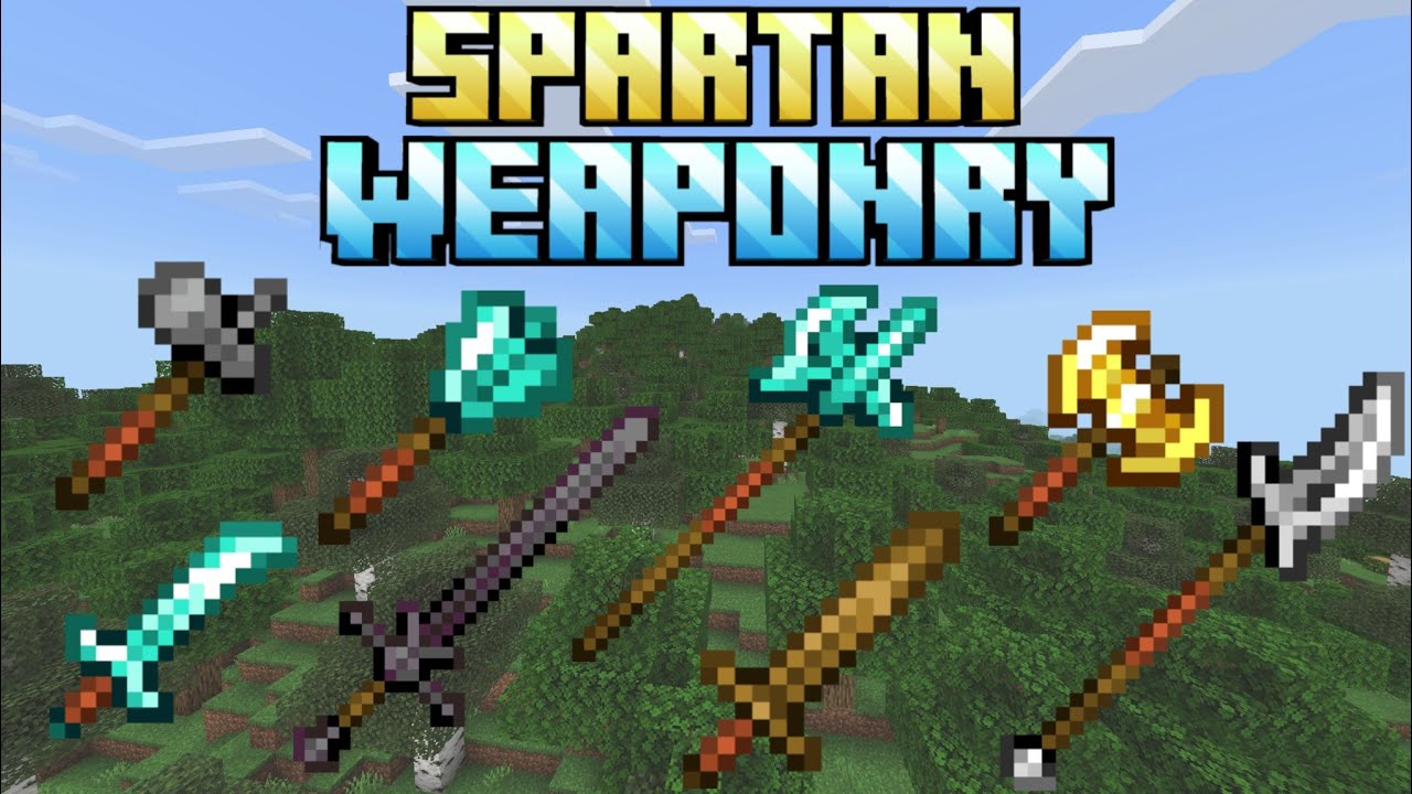 ⚔️ Spartan Weaponry Add-on V1 Minecraft Bedrock 1.21+ || [Cre:KeckMC ...