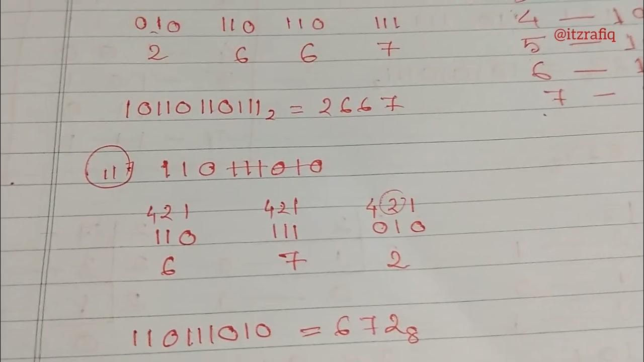 Easiest way to convert an Octal number into Binary number - Class 9 Computer Science - YouTube
