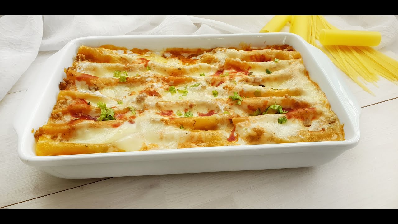 Zapečeni kaneloni/ Baked cannelloni/ Kанелони - YouTube