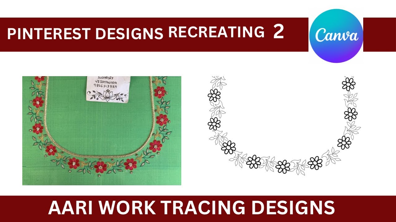 Recreating tracing designs for aari work from Pinterest using canva ...