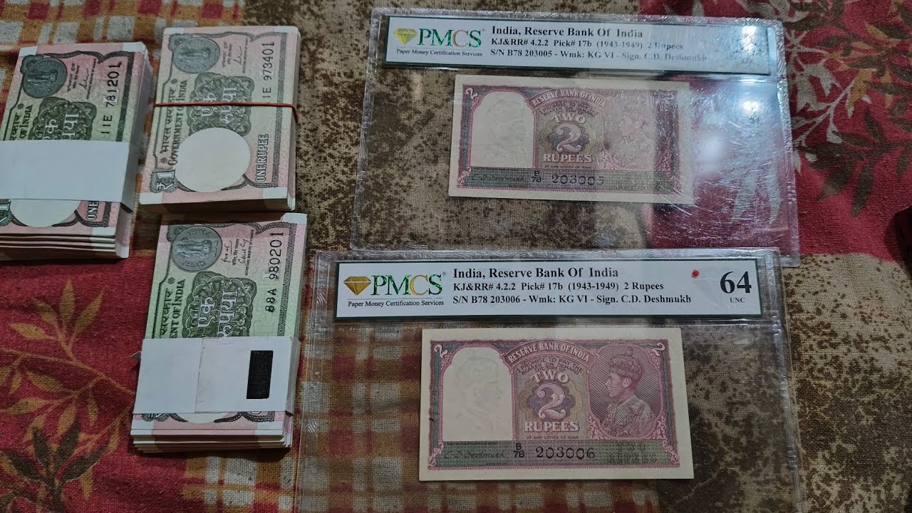 Buy 2 Rupees British India Notes Value Collection| 1 Rupee Packet Value ...