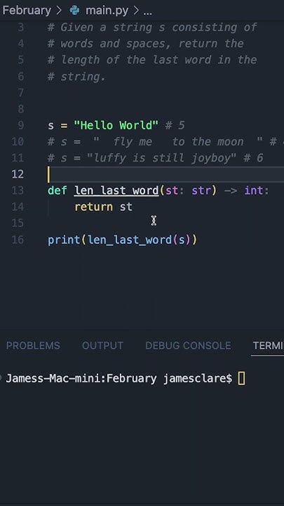 Leetcode - Let's solve! | Length of Last Word #python3 #coding #leetcode - YouTube