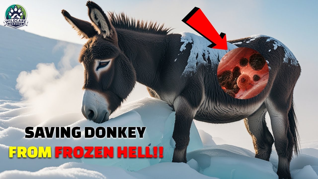 3 Brave Moments That Saved This Frozen Donkey's Life! - YouTube