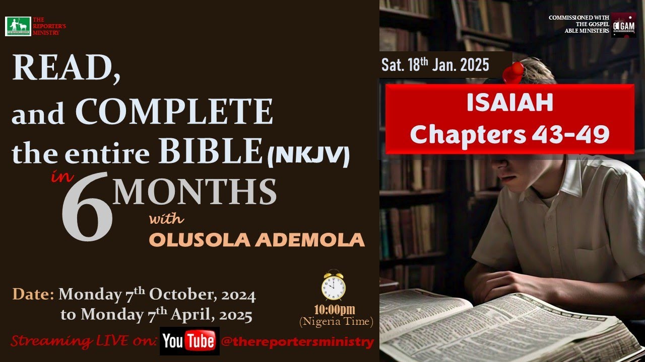 ISAIAH Chapter 43-49: READ & COMPLETE THE BIBLE in 6 months - YouTube